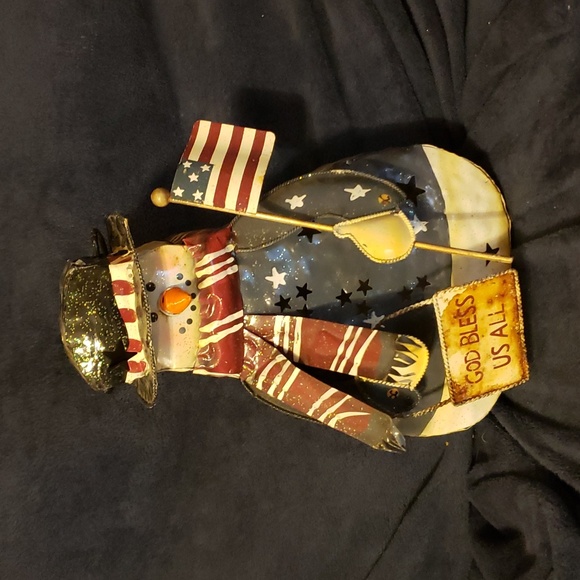 Source Unknown | Holiday | Snowman American Flag God Bless Us All ...